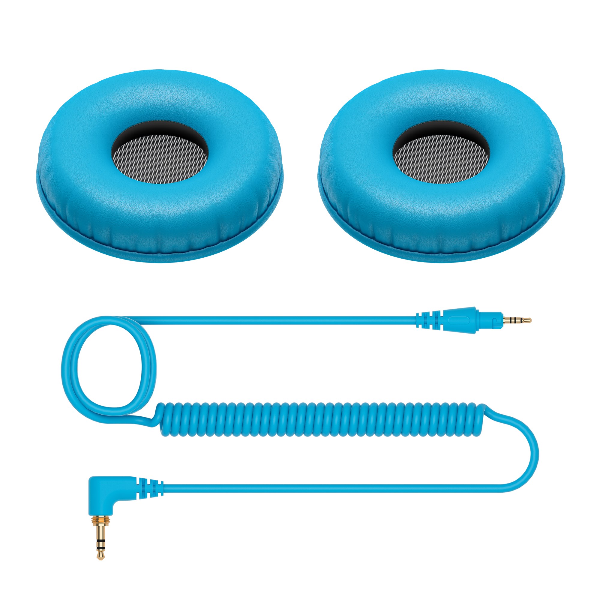 HC-CP08-L Color variation coiled cable and ear pads for HDJ-CUE1 (Blue ...