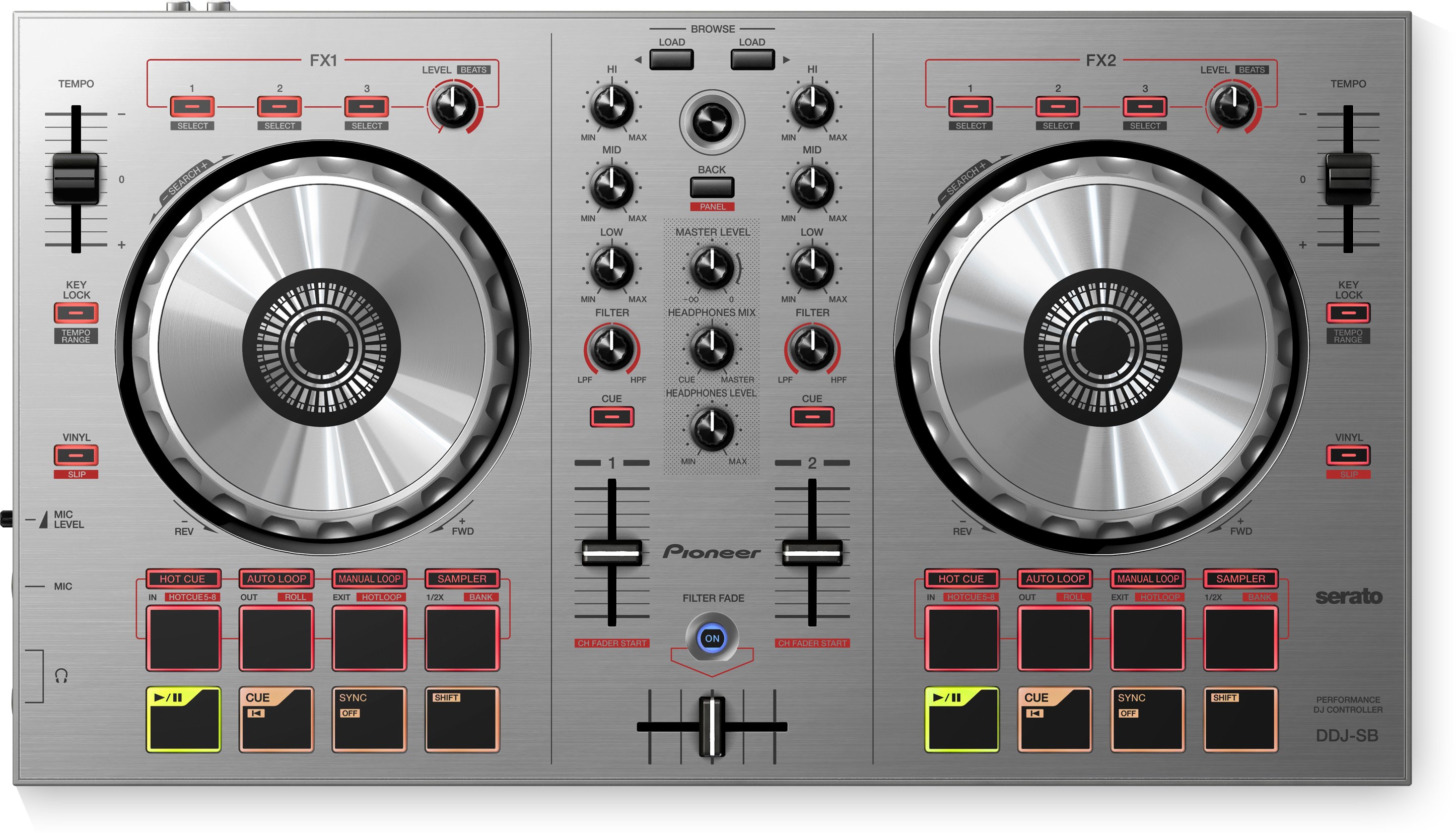 DDJ-SB-S (archived) Portable 2-channel controller for Serato DJ Pro ...