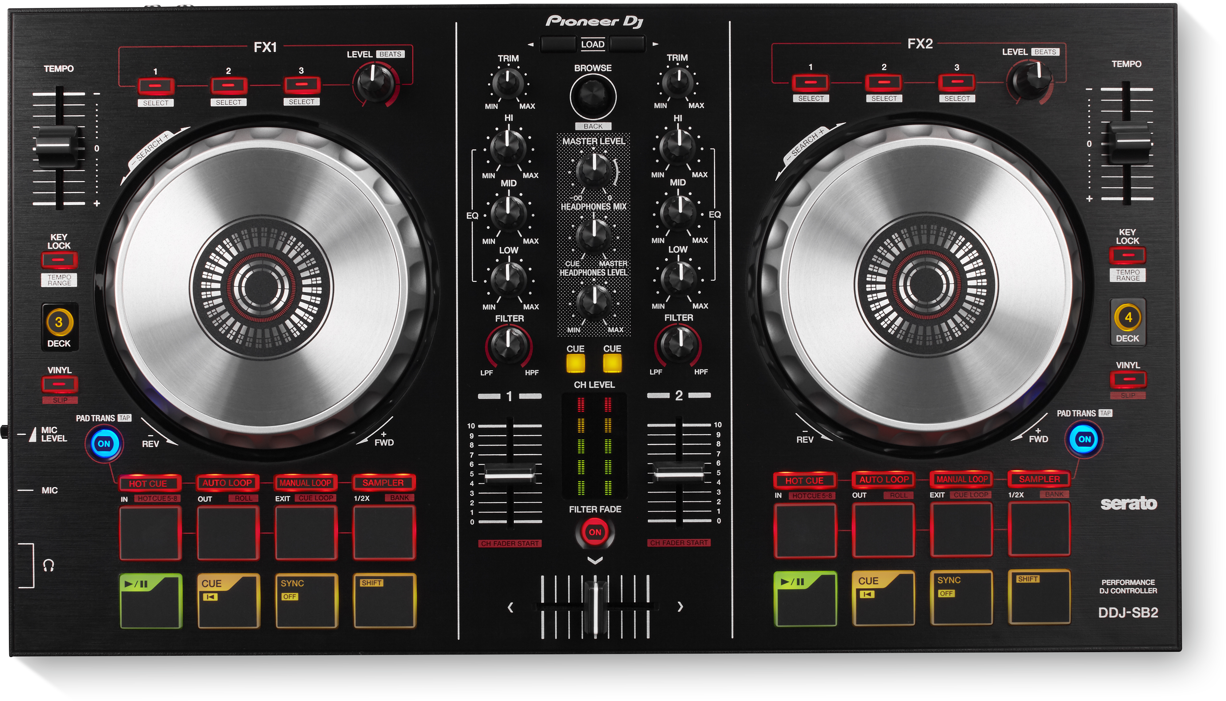 DDJ-SB2 (archived) Portable 2-channel controller for Serato DJ Pro ...