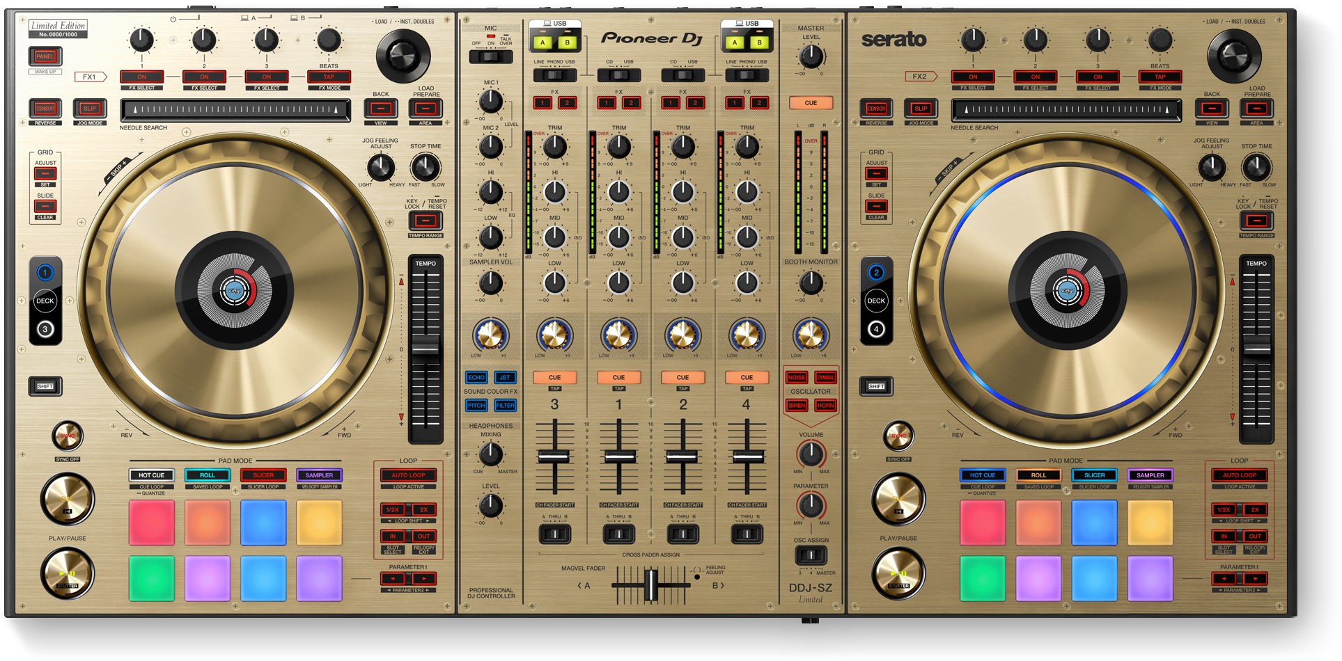 DDJ-SZ-N (archiviert) 4-Kanal Serato Profi-DJ-Controller mit ...