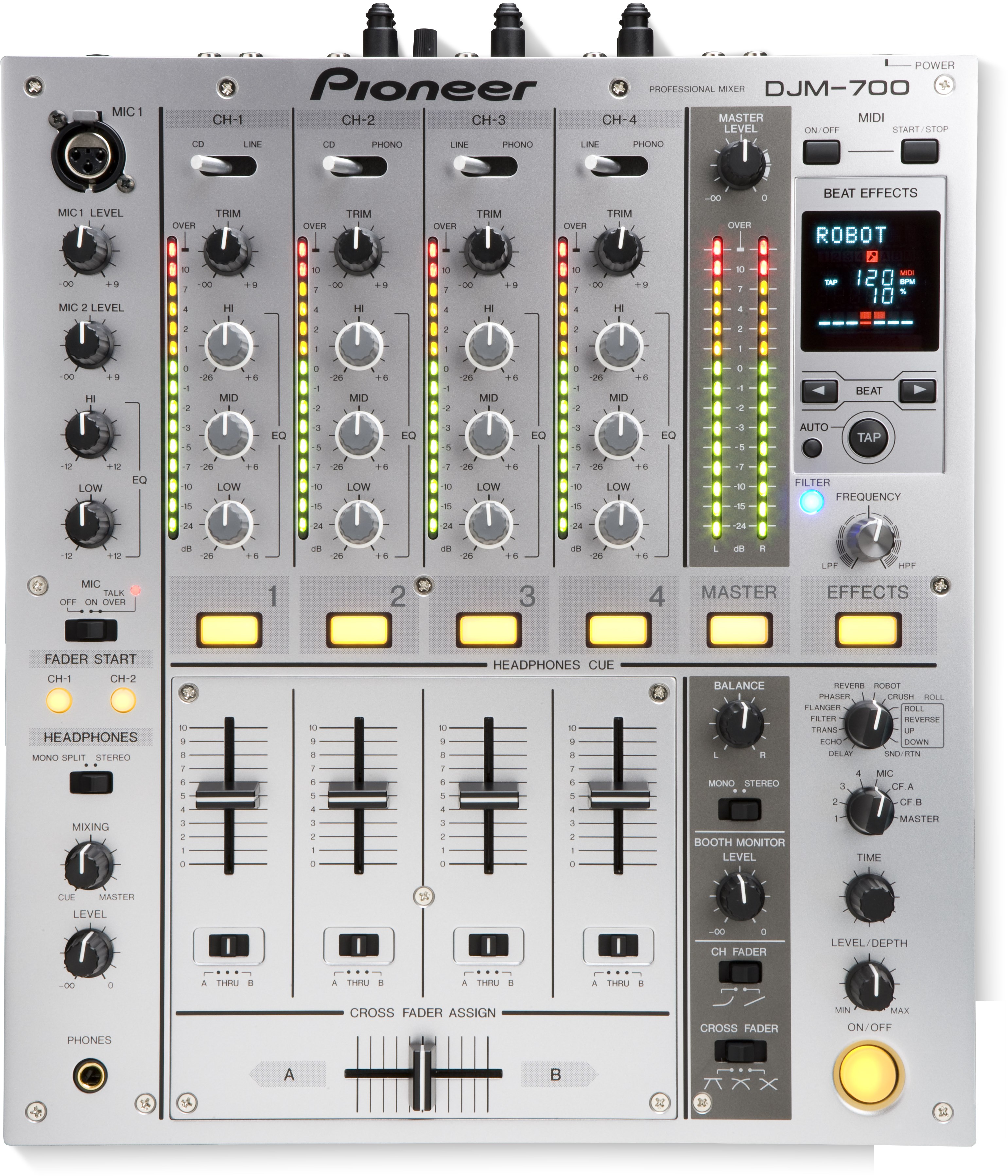 DJM-700-S (archived) 4-channel mid-range digital mixer (silver ...