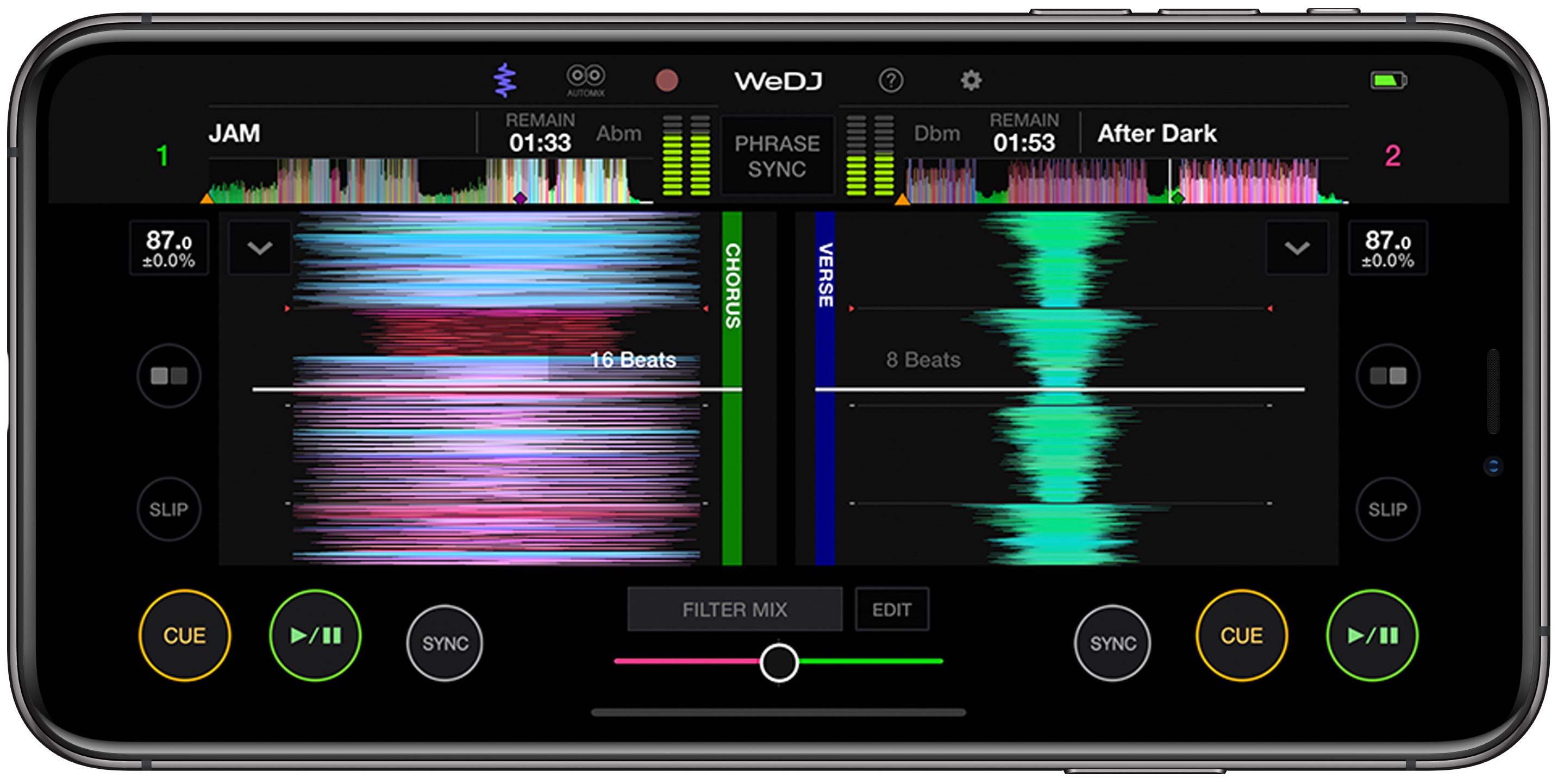 WeDJ for iPhone Mobile DJ app for iPhone (DJ-app) - Pioneer DJ
